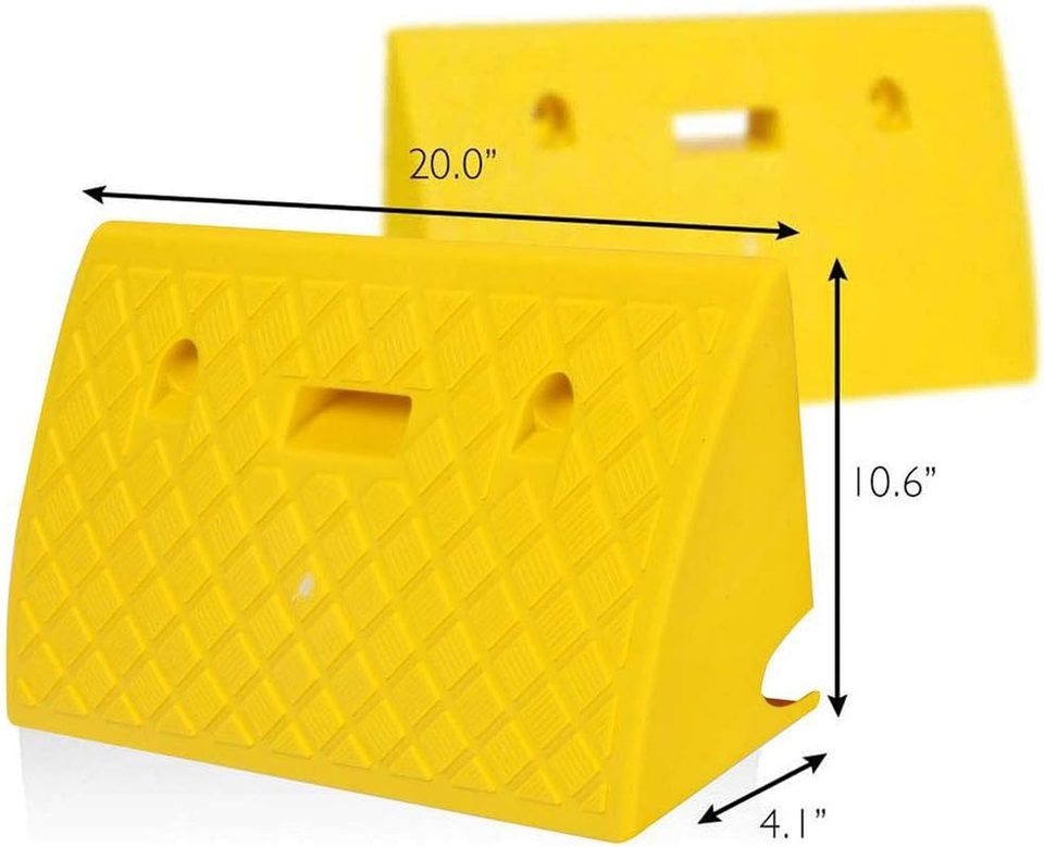 Portable Lightweight Plastic Curb Ramps - 2PC Heavy Duty Plastic ...