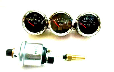electrical gauges set- Volt gauge Temp Gauge Oil pressure gauge with ...