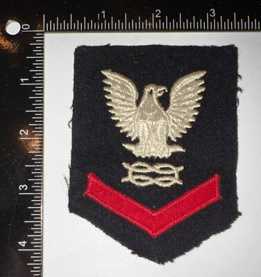 WWII USN US Navy Seaman Apprentice Petty Officer 3rd Class Rate Patch ...
