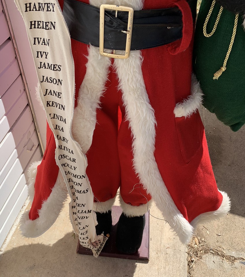 Vintage Life Size 5 Ft Traditional Santa Claus Figure w/ Good Boys ...