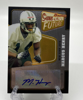 Marcus Henry 2008 Bowman Football Signs Of The Future Autograph #SF-MH ...