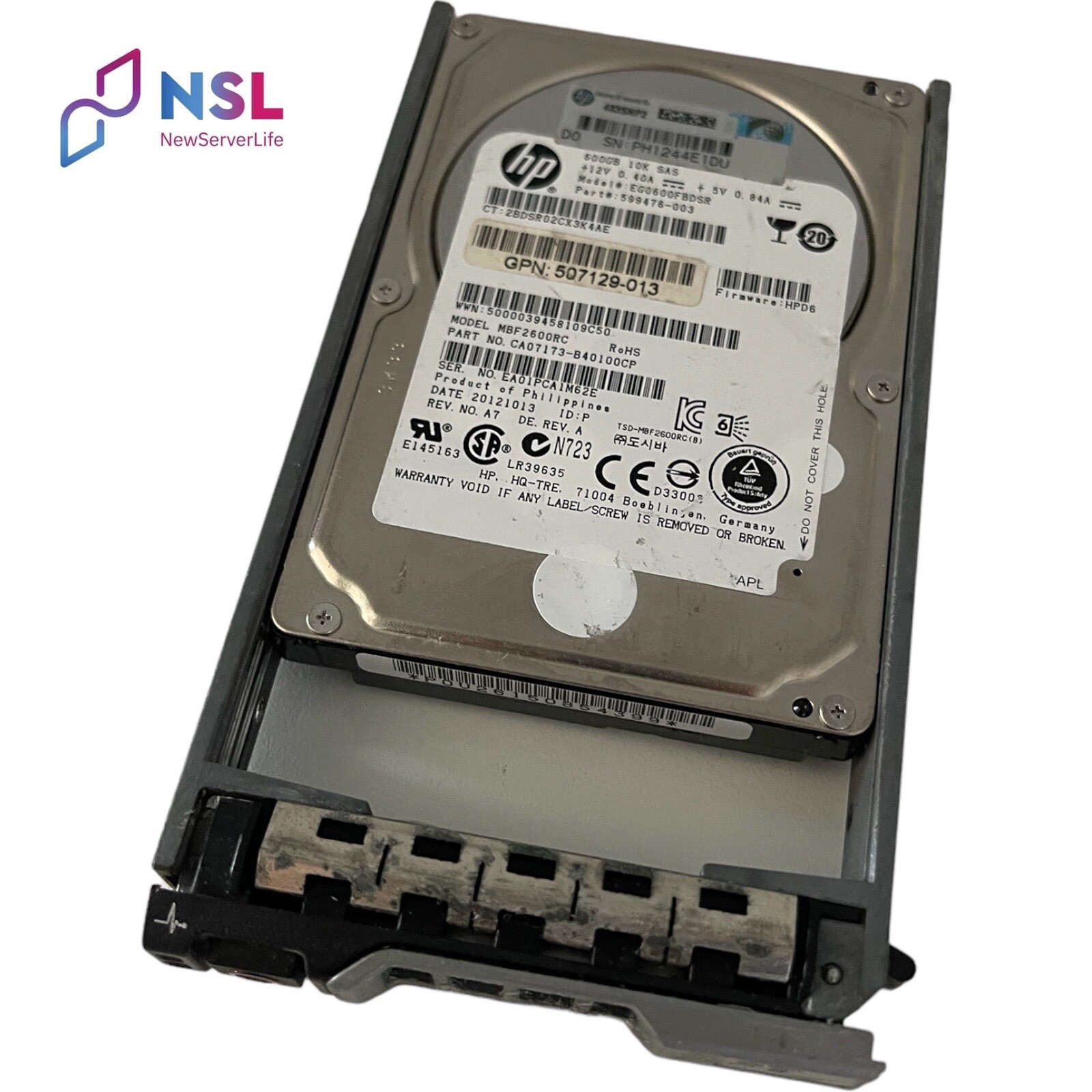 600GB HDD SAS 2.5" HP 10K FITS SERVER R630 T630 R730 R730XD R620 R720 ...