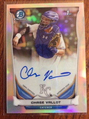 Chase Vallot• REFRACTOR 1st Auto!• 2014 BOWMAN Chrome Draft AUTOGRAPH ...