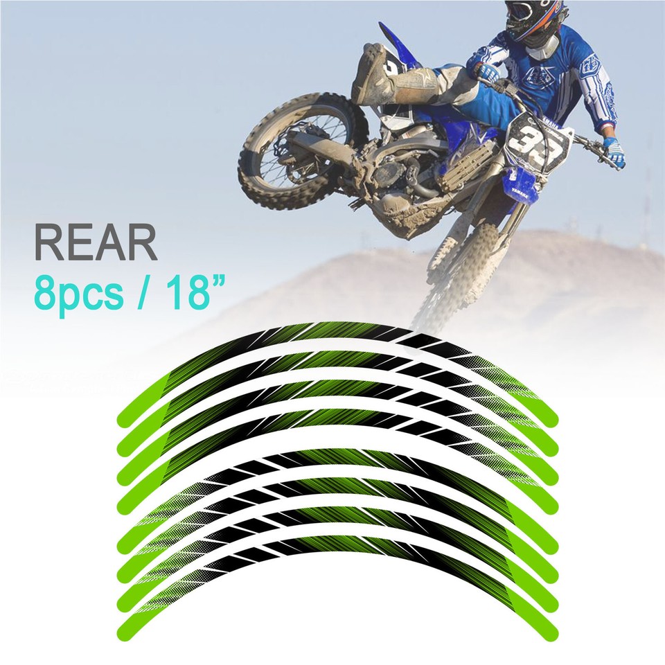 21" 18" Dirt Bike Wheel Rim Stickers L02B For Kawasaki KLX 250 H / T 06 ...