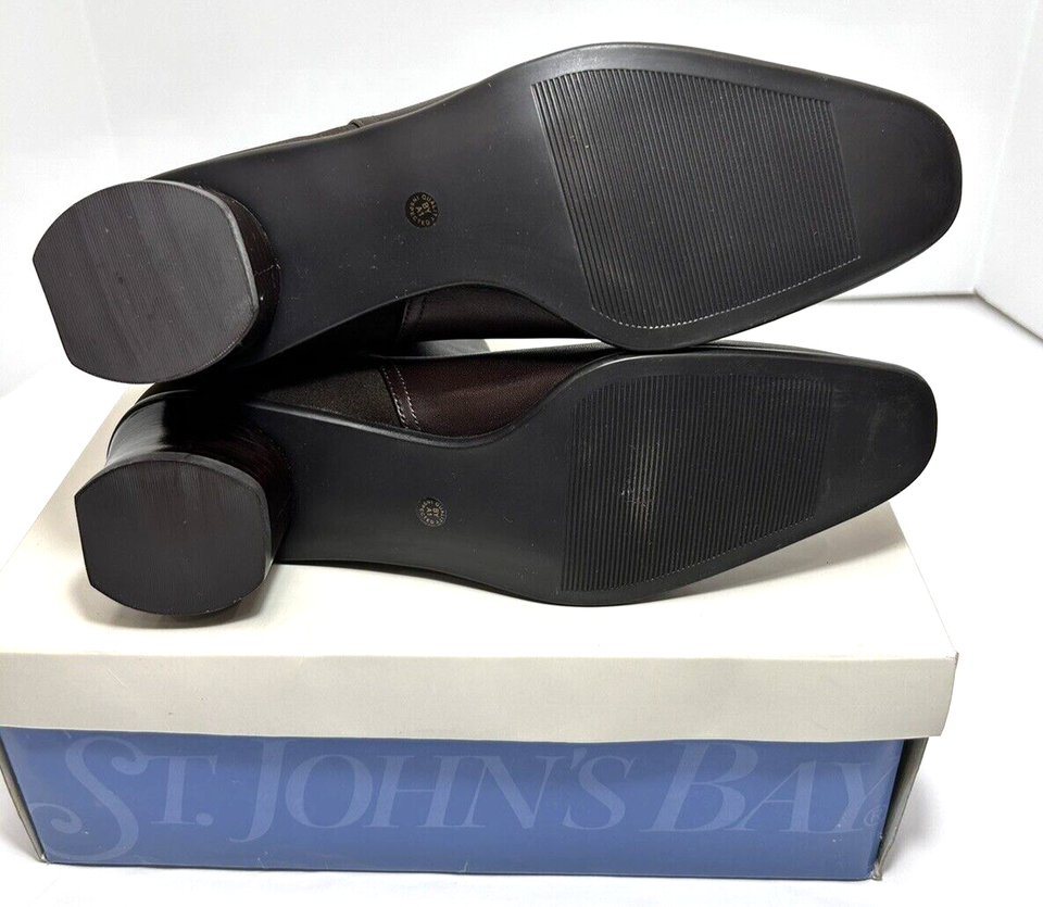 Brown Leather Ankle Boots Size 7M St. John's Bay Blanche Womens Zip ...