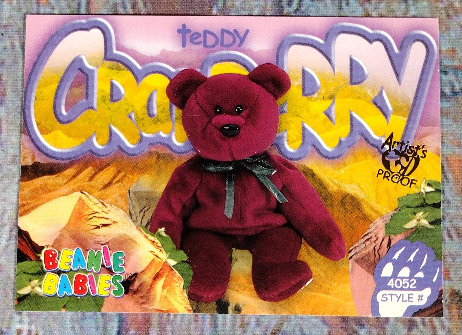 Beanie Babies Trading Card 1999 Teddy CRANBERRY 2nd ED Ser 4 243 ARTIST ...