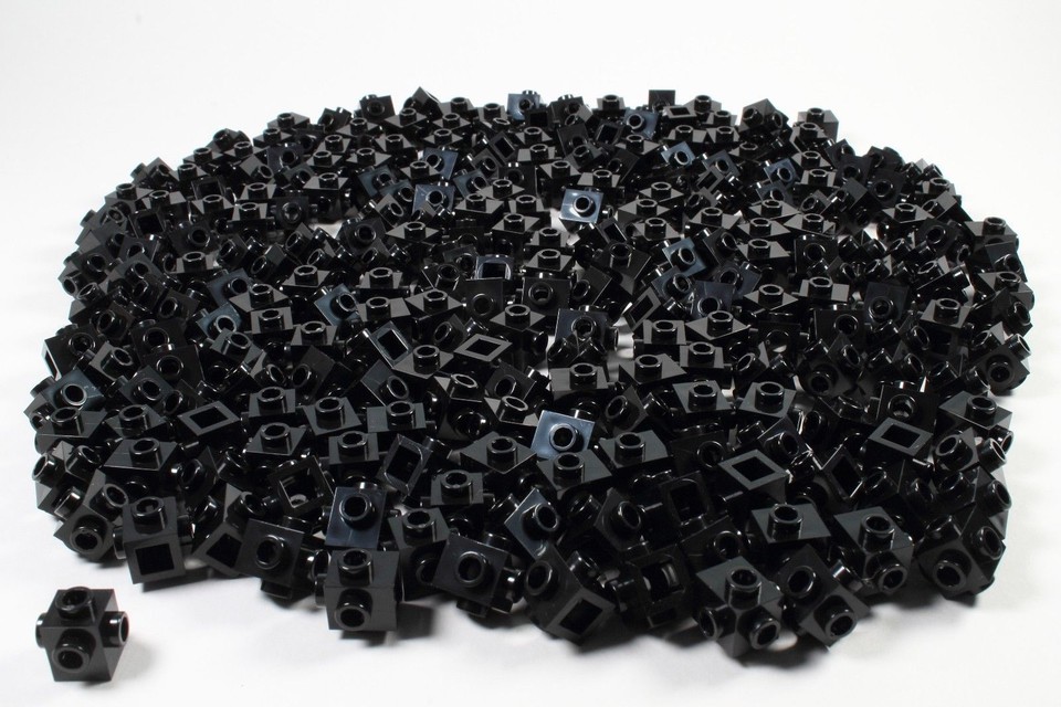 LEGO Black Brick Modiefied 1x1 with Studs on four 4 Sides NEW 4733 X10 ...