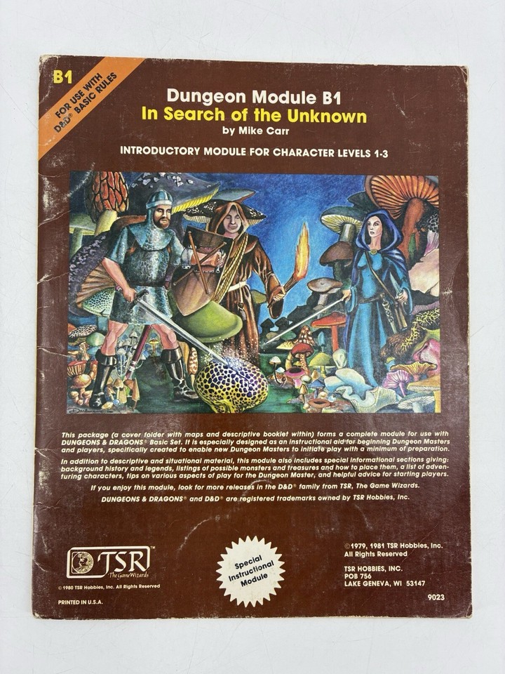 In Search of the Unknown - Dungeons and Dragons Module B1 | eBay