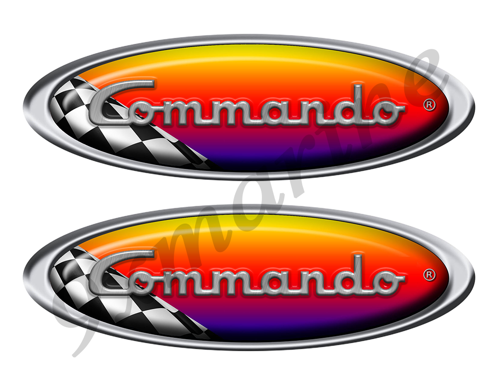 Two Commando Racing Oval Stickers | eBay