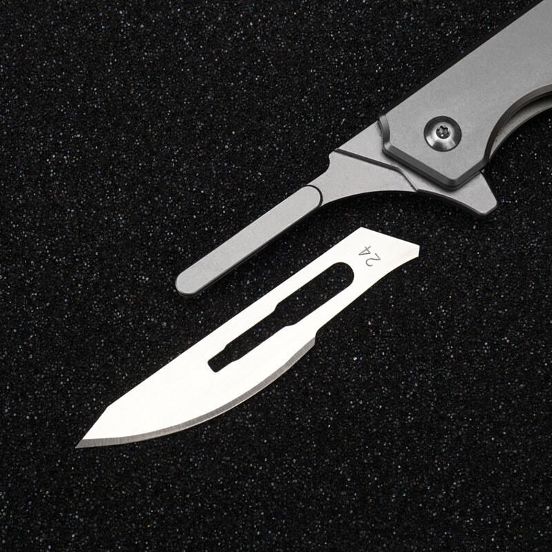 Titanium Cutter Knife Scalpel Blade Pocket EDC Tool Survival Foldable ...