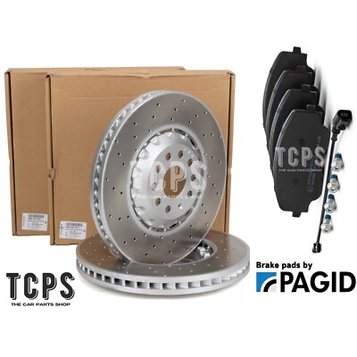 FOR VW GOLF R 2.0 TSI MK8 OEM FRONT DRILLED DISCS 357MM + PAGID PADS ...