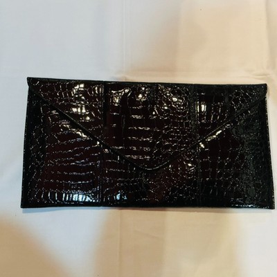 Rachel Zoe for Neiman Marcus Black Patent Leather Clutch | eBay