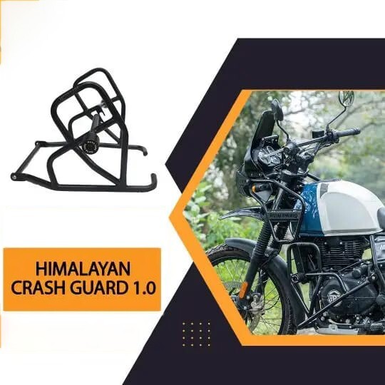 "CRASH GUARD WITH SLIDER, BLACK" FIT FOR ROYAL ENFIELD HIMALAYAN 411 ...