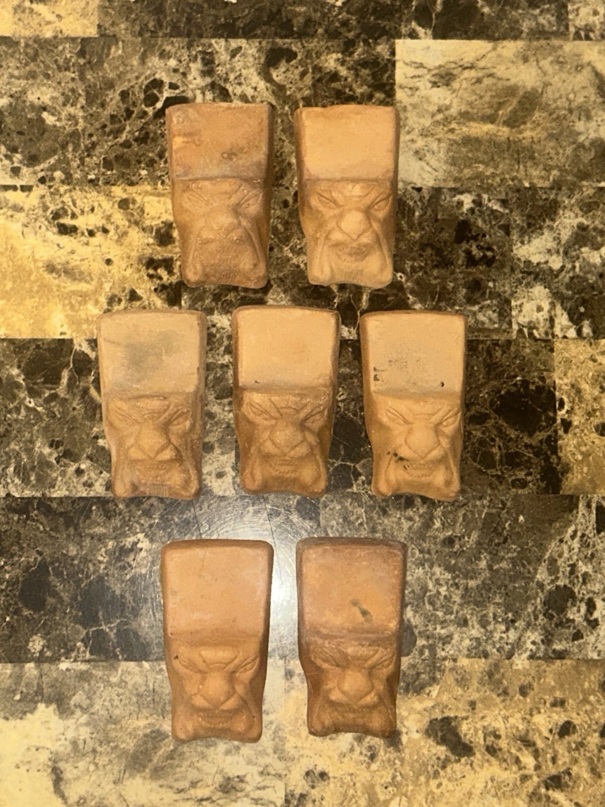 Terra Cotta Pottery Flower Pot Risers Feet Lion Head Set of 7 Italy ...
