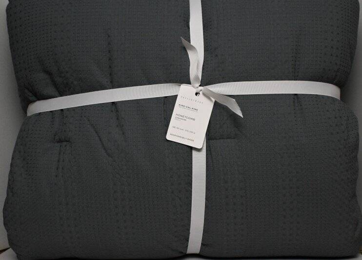 Pottery Barn Honeycomb Cotton Comforter, King/Cal.King 108"/96" Steel ...