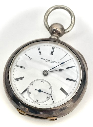 HUGE 56mm COIN SILVER 1877 ROCKFORD 18s EARLY Vintage POCKET WATCH ...