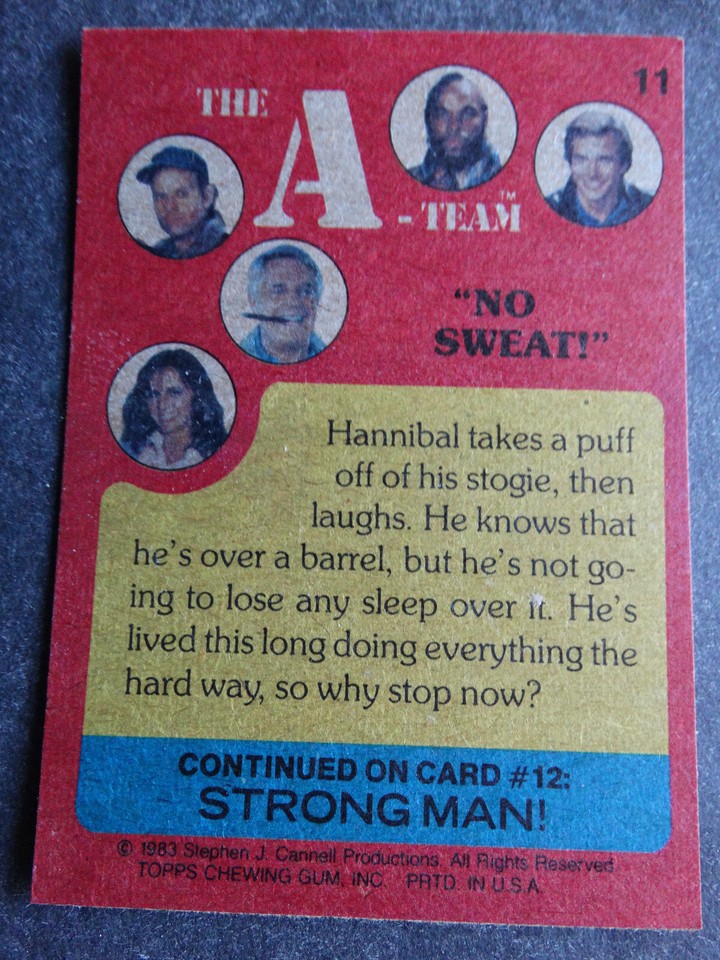 1983 Topps The A-Team Tv Show Trading Card Complete Your Set You U Pick ...