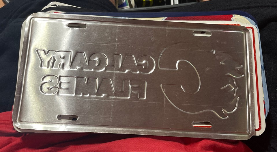 Vintage Calgary Flames License Plate Metal 1989 NEW | eBay