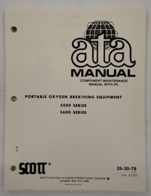 Scott Portable Oxygen Breathing Equipment 5500/ 5600 Serie Component ...