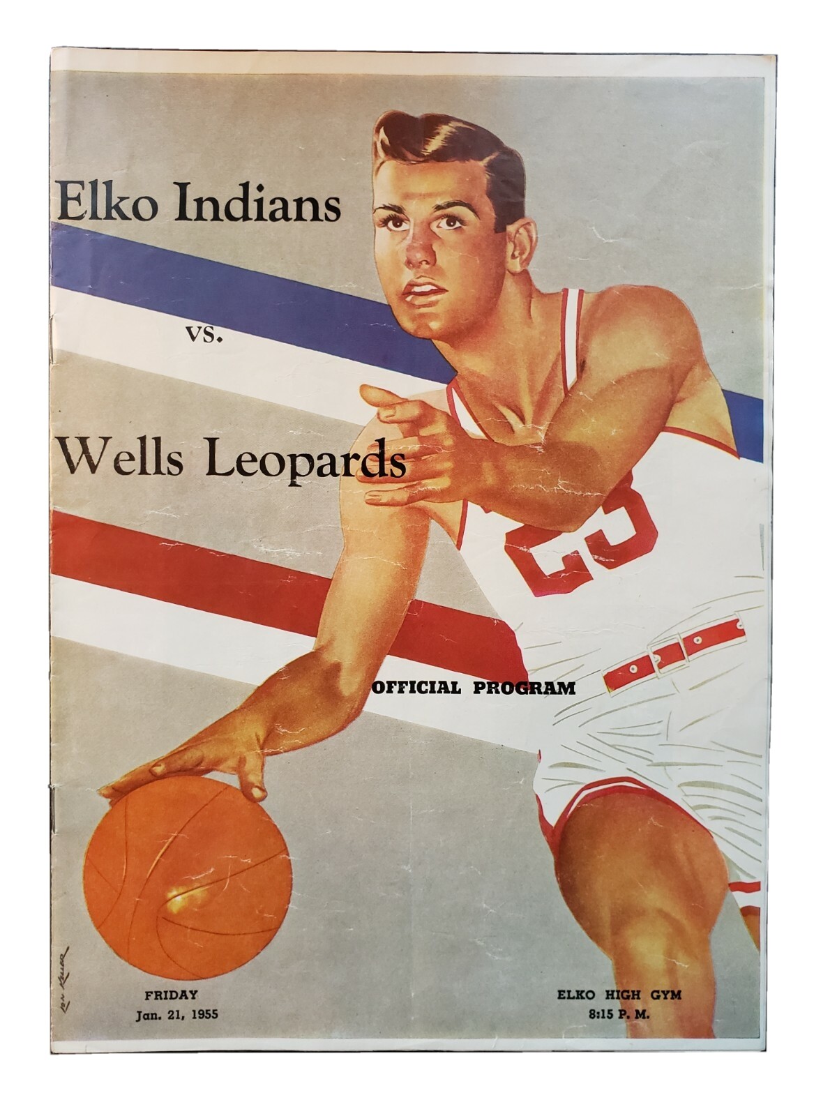 1955 Nevada High School Basketball Program: Elko Indians vs. Wells ...