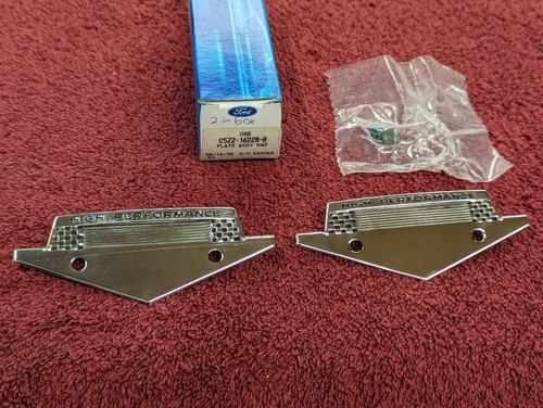 NOS 1965 1966 MUSTANG HIGH PERFORMANCE EMBLEM PAIR C5ZZ-16228-B HIPO K ...