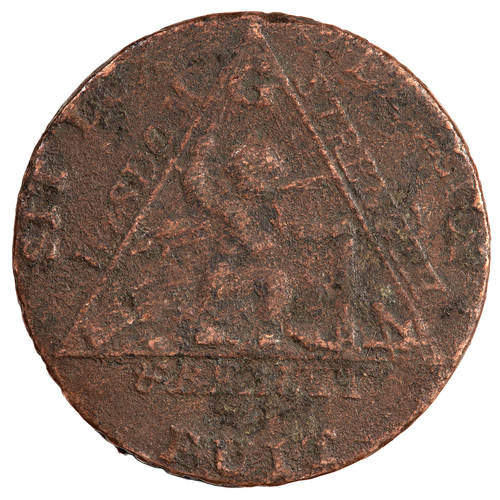 1794 MIDDLESEX MASONIC HALF PENNY TOKEN WISDOM STRENGTH & BEAUTY (#4819 ...