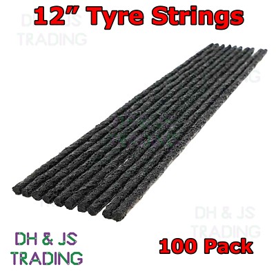100 Puncture Repair Tyre Strings 12" Black Thin 305mm Tire Tubeless ...