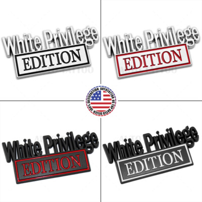 2Pcs WHITE PRIVILEGE Edition 3D Car Truck Emblem Badge Sticker Decal ...