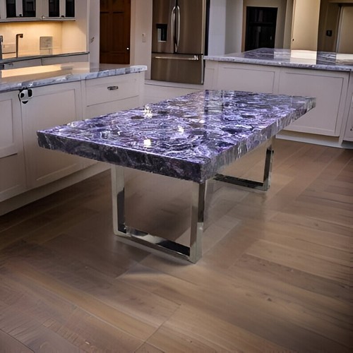 48"x24" Luxury Amethyst Dining Table Top Handmade End-Side Table Living ...