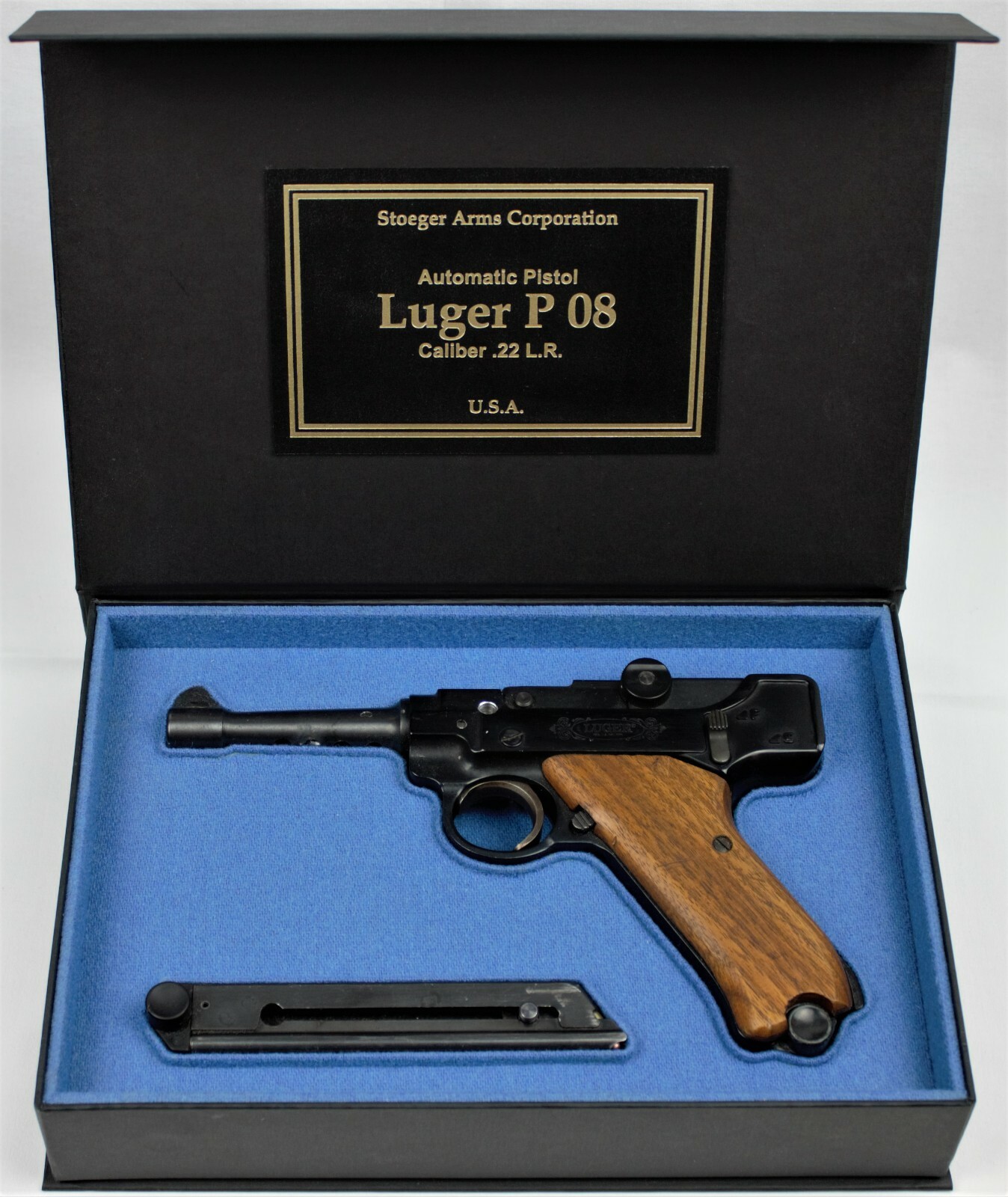 PISTOL PRESENTATION CUSTOM DISPLAY CASE BOX for STOEGER LUGER .22LR 4,5 ...