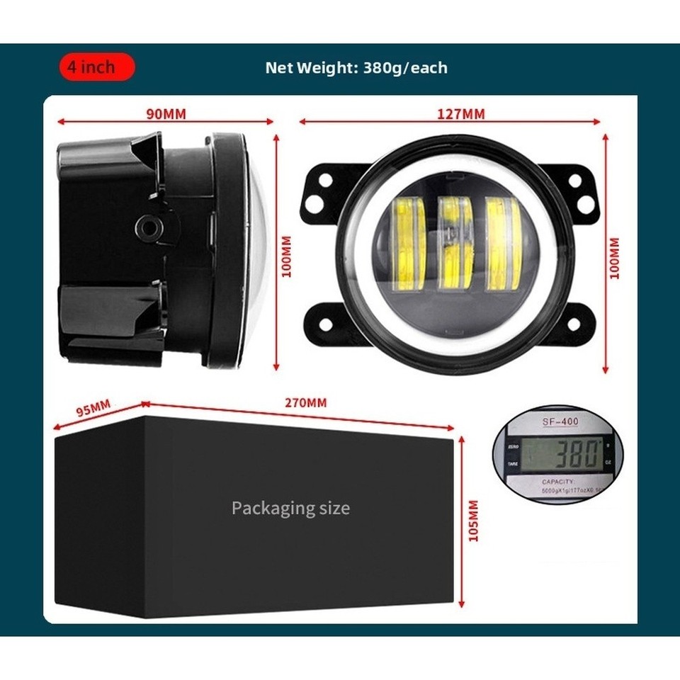 Offroad Lighting LED Fog Lights Off-road Driving Cast Aluminum Shell PU ...