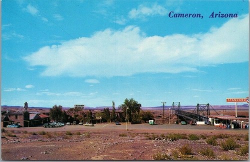 Vintage 1950s CAMERON, Arizona Postcard Bird's-Eye Panorama Town View ...