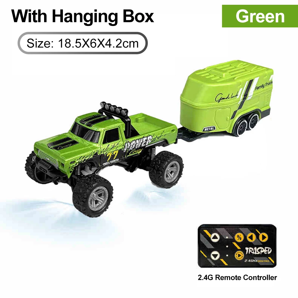 9IMOD 1/64 Mini RC Truck 2.4G Off-Road Monster Alloy Climbing Car Model ...