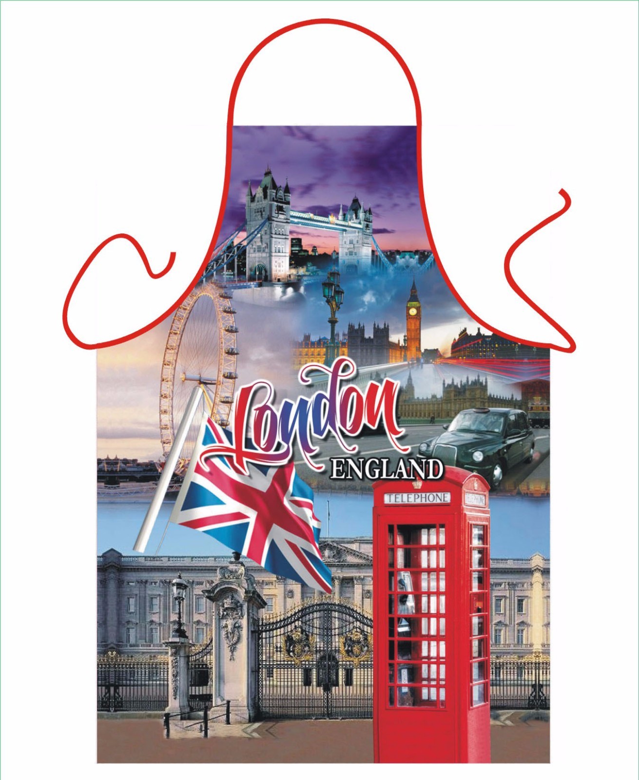 MENS,WOMENS NOVELTY APRON, ICONIC LONDON SCENES AS SOUVENIR KITCHEN ...