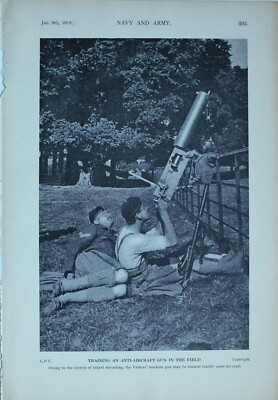 1914 WW1 ARTICLE & PICS ANTI AIRCRAFT CORPS TRAINING GUN IN FIELD | eBay