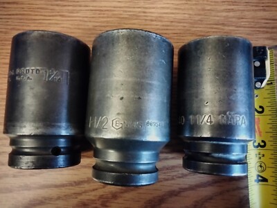 Proto Genius NAPA Sockets 3/4" Drive SAE 1-1/2"--1-3/16"--1-1/4" 6 ...