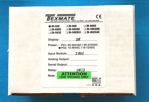 TEXMATE DI-50E Low Voltage 15-49VAC Process Controller NEW | eBay
