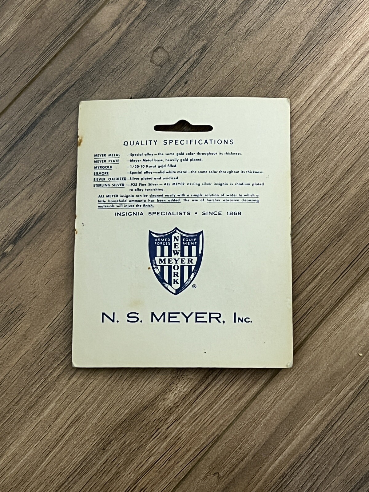 N. S. Meyer, Inc. Army Captain Cloth Rank Fatigue Vintage 1966 Green ...