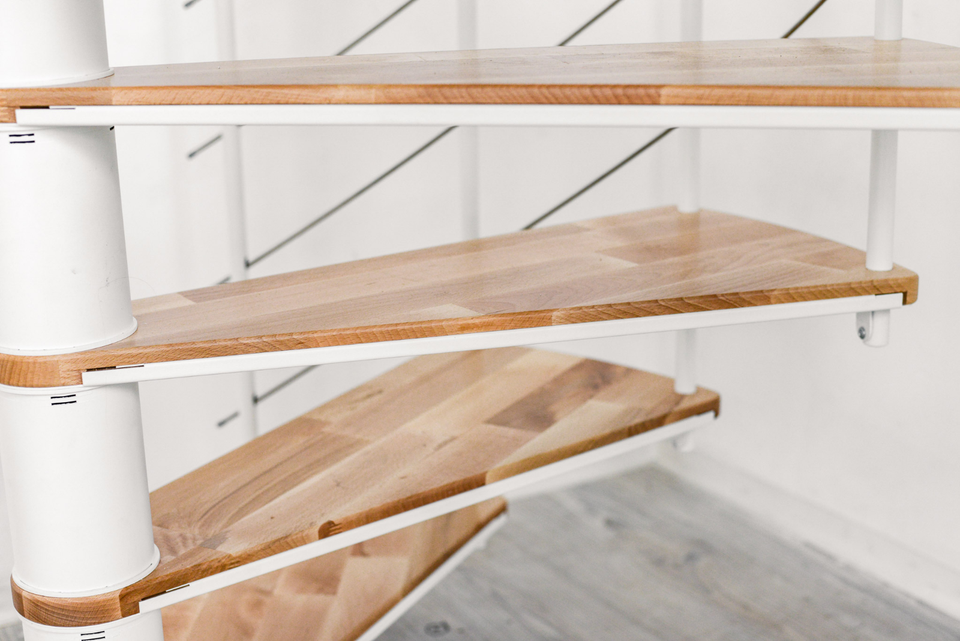 Indoor Spiral Staircase Unique Step Design with Wood-Metal Combined 13 ...