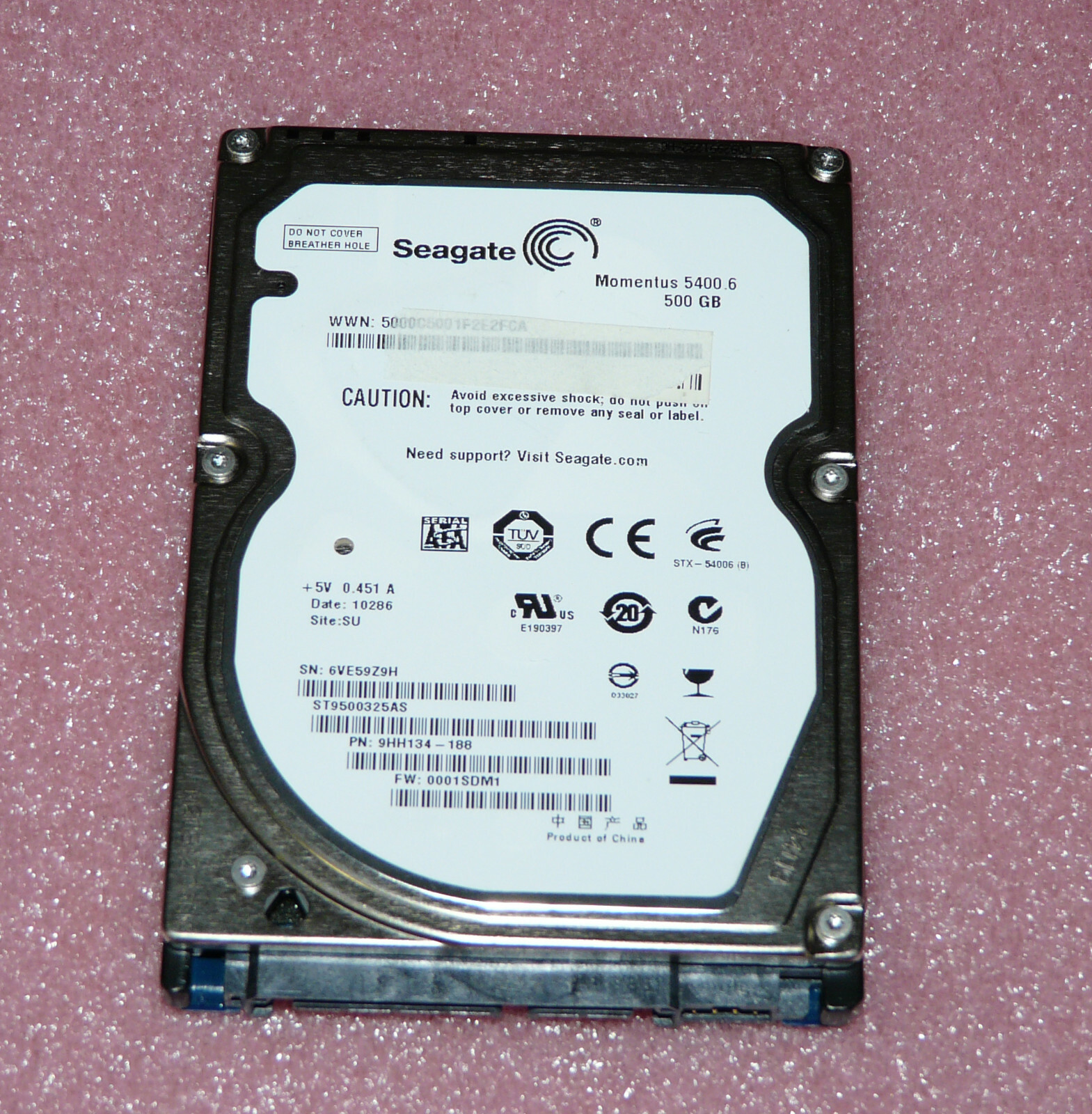500GB SEAGATE Momentus ST9500325AS Notebook Festplatte 5400rpm SATA ...