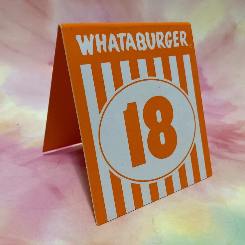 Whataburger Table Tent #'s You Pick The Number No Limit $5 Flat Rate ...