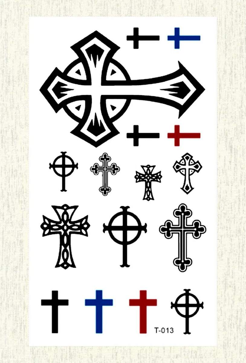 Cross With Banner Tattoo On Chest