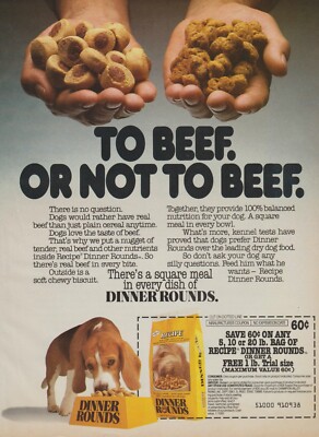 1985 Recipe Dinner Rounds Dog Food - "To Beef Or Not To Beef" - Print ...