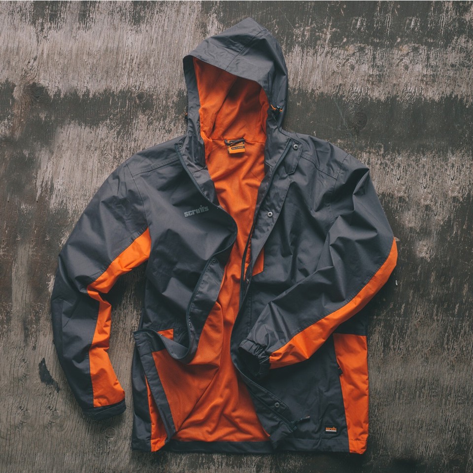 Scruffs Mens Rain Jacket Waterproof Worker Jacket Work Coat Black ...