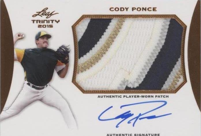 2015 Leaf Trinity - Patch Autographs Cody Ponce #PA-CP1 Bronze (AU, MEM ...