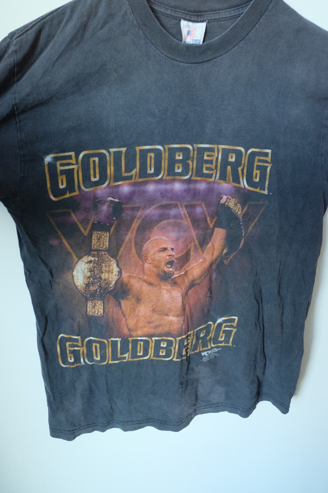 VINTAGE 1998 Goldberg WCW Wrestling Shirt T-America T… - Gem