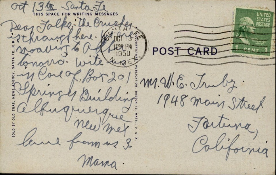 US Post Office Santa Fe New Mexico vintage postcard s283 | eBay