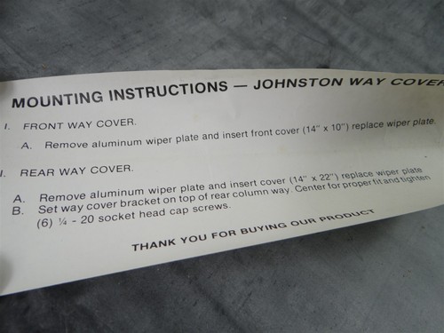 NEW PAIR OF BRIDGEPORT MILLING MACHINE WAY COVERS SIZES 14" X 10" & 14 ...