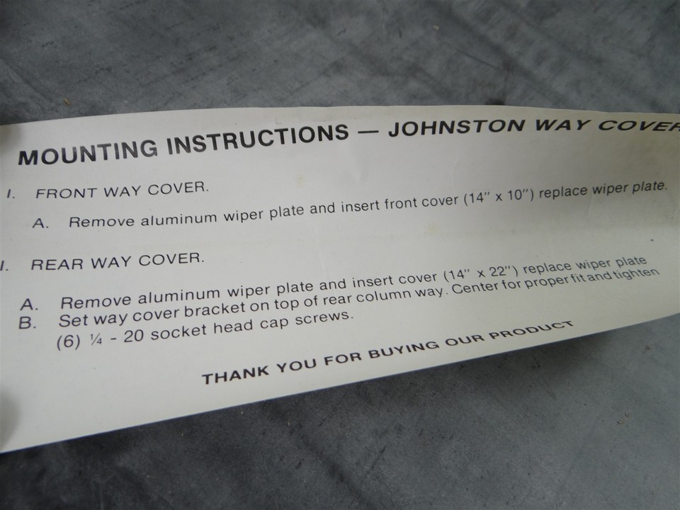 NEW PAIR OF BRIDGEPORT MILLING MACHINE WAY COVERS SIZES 14" X 10" & 14 ...