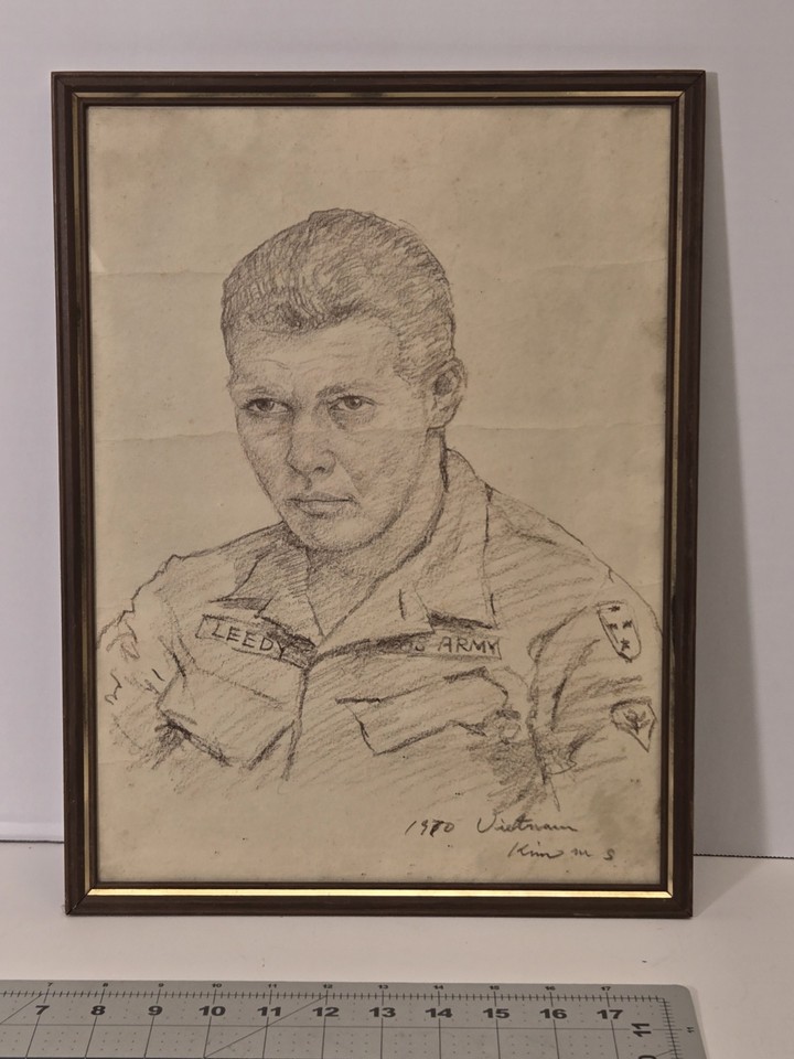 1970 Vietnam War Soldier Portrait Drawing – US Army 23rd Infantry ...